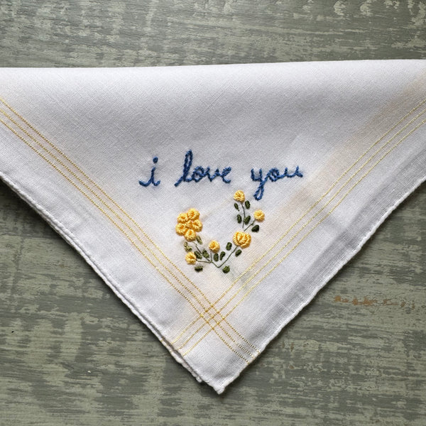 I love you Handkerchief Yellow - Hibiscus Linens